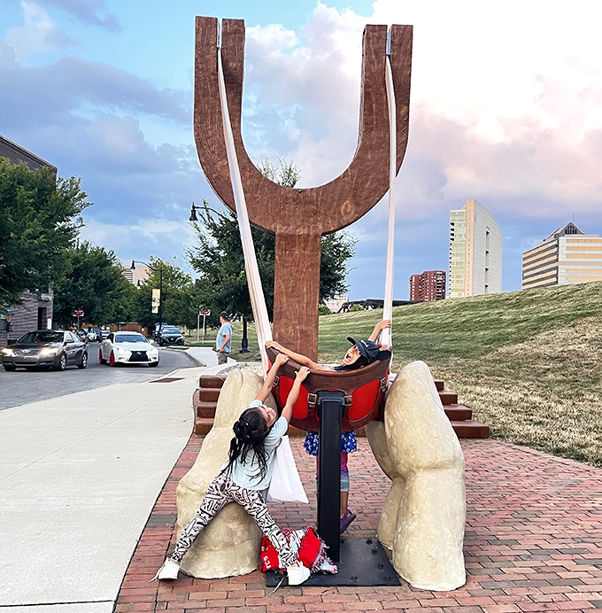 Family fun in action! The Slingshot brings out the playful spirit in visitors of all ages, turning ordinary afternoons into memorable adventures.