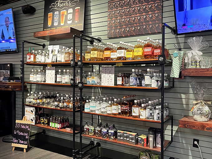 Spirits of all varieties await at this well-stocked shop. Like a library of liquid happiness where every bottle tells a different story.