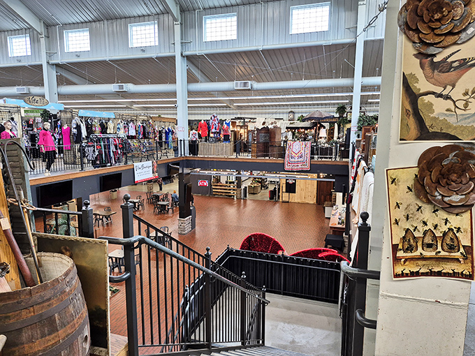 A bird's-eye view reveals the marketplace's impressive multi-level design. From here, you can plot your shopping strategy like a general planning a campaign.