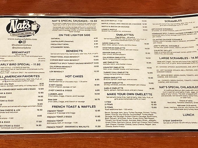 This menu isn't just a list &ndash; it's a roadmap to breakfast nirvana with enough options to require multiple visits.