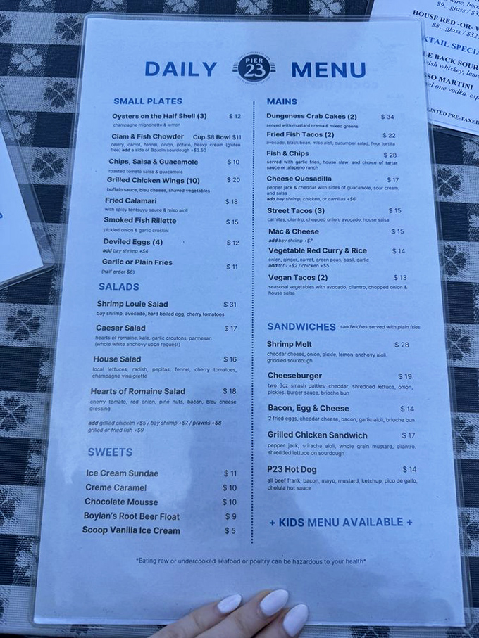 A menu that reads like a love letter to the sea&mdash;simple, straightforward, and promising the kind of seafood experience that makes you temporarily forget about your cholesterol numbers.