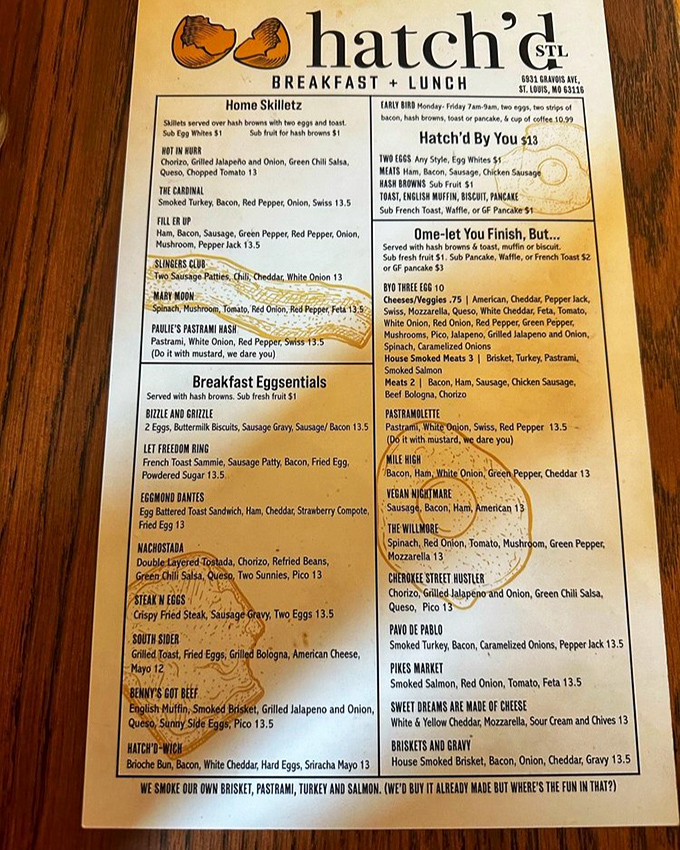 A menu that reads like breakfast poetry&mdash;where "Let Freedom Ring" isn't just patriotic, it's deliciously stuffed with sausage and bacon.