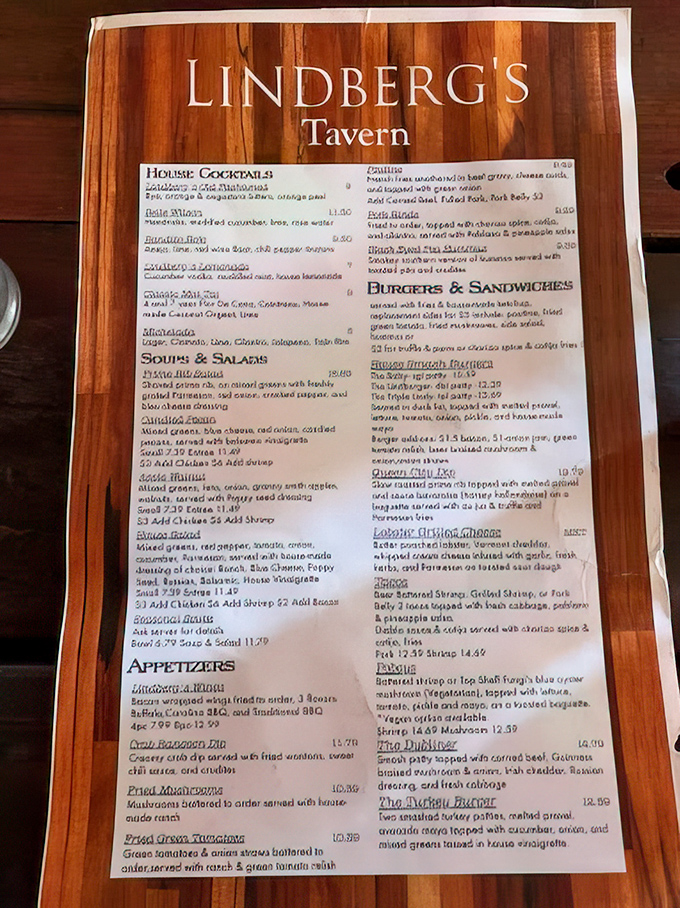 A menu that reads like a love letter to comfort food, with each dish promising the kind of satisfaction that makes you plan your next visit.