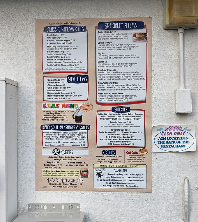 A menu that hasn't surrendered to food trends or inflation anxiety. The "Big Ed" and "Large Marge" aren't just sandwiches&mdash;they're edible Ohio history.