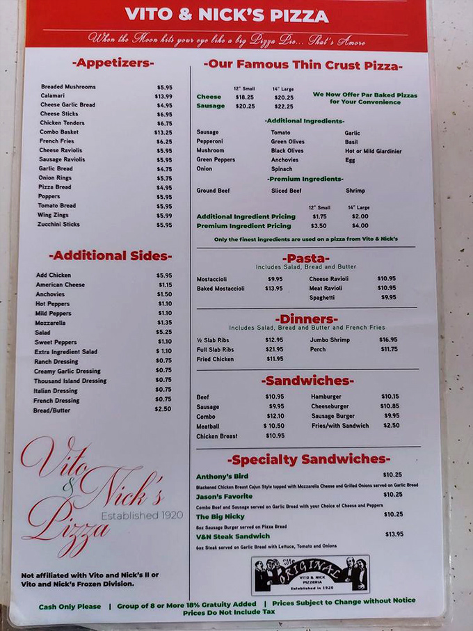 This menu isn't trying to impress with fancy terms&mdash;just honest Italian-American classics that have stood the test of time.