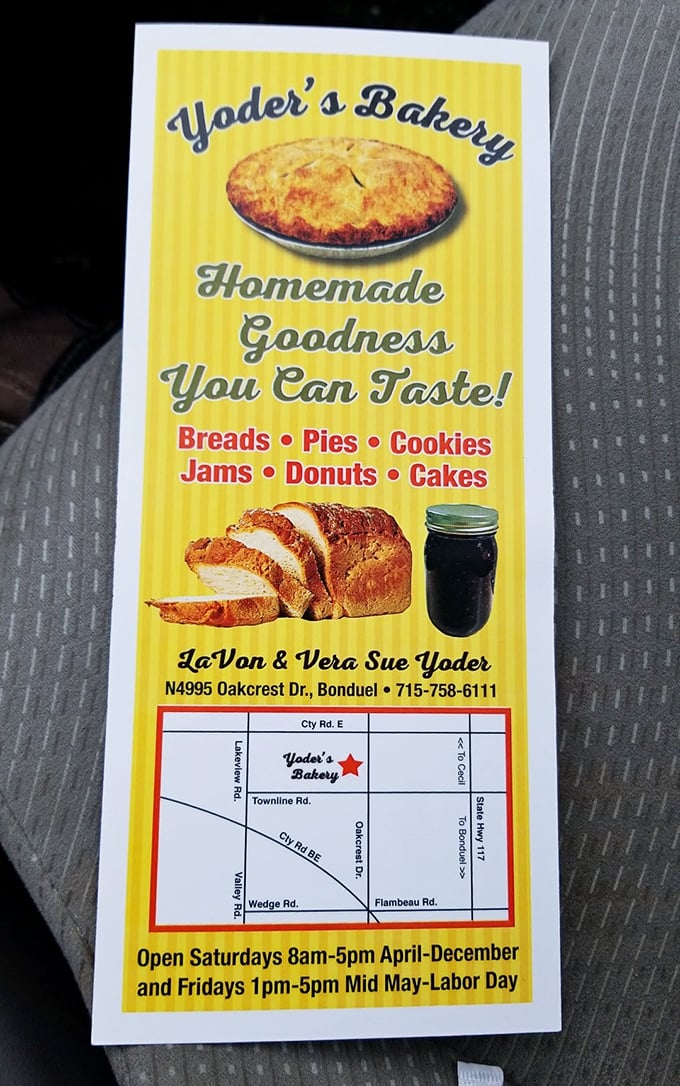 This cheerful yellow flyer isn't just a menu—it's a roadmap to happiness. "Homemade Goodness You Can Taste" isn't marketing; it's a promise kept.