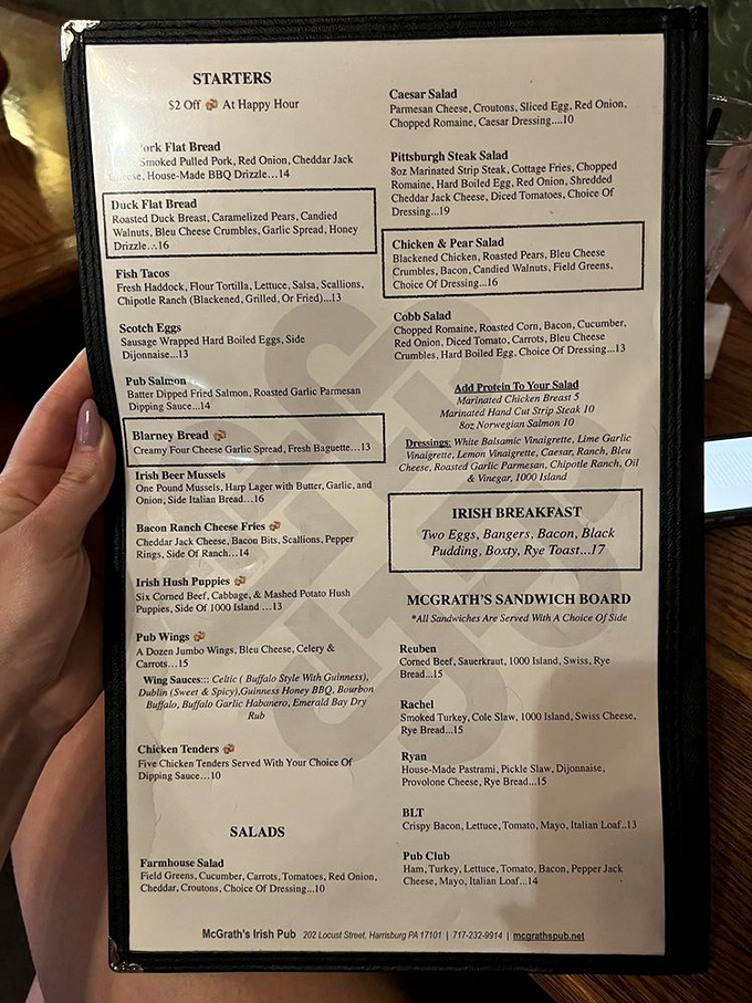 The menu reads like a love letter to Ireland&mdash;Scotch eggs, shepherd's pie, and bangers and mash sharing space with creative American twists.