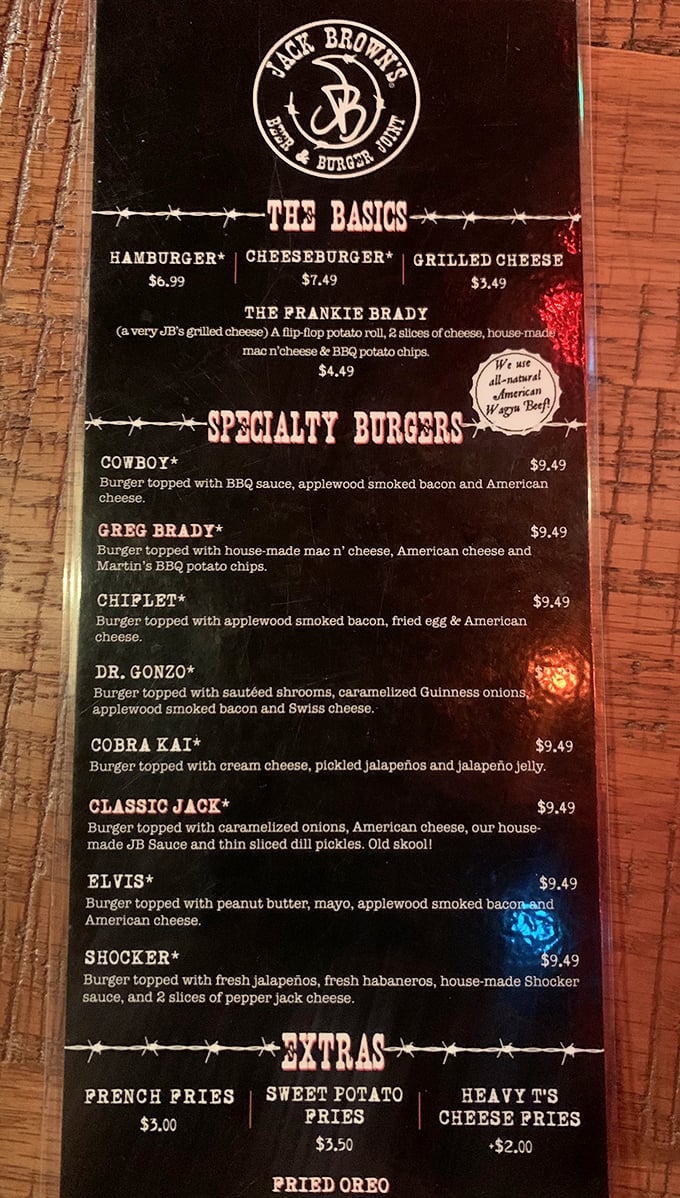 The menu board tells you everything you need to know&mdash;they're serious about burgers and not trying to be anything else.