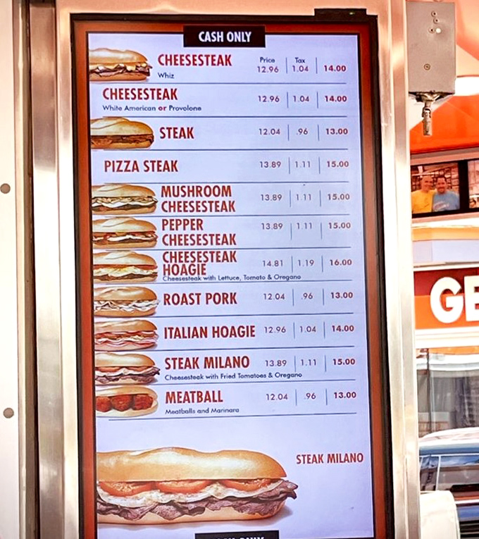 A menu of possibilities that has launched a thousand food debates. Choose wisely—your Philadelphia street cred depends on it.