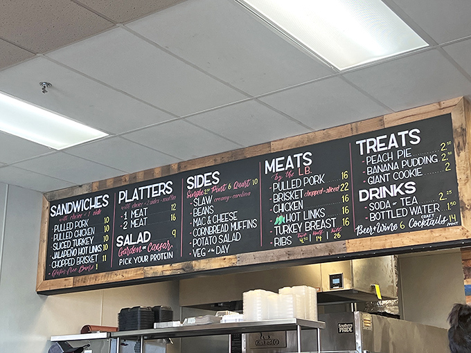 A menu board that cuts right to the chase. No flowery descriptions needed when your barbecue speaks this eloquently.
