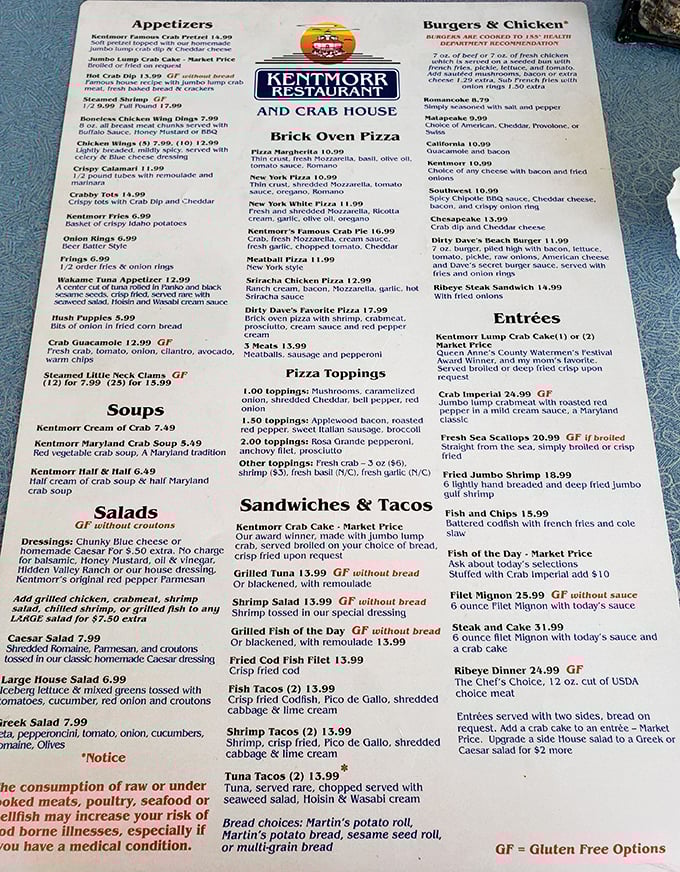 A menu that reads like a love letter to the Chesapeake. That crab pretzel alone is worth crossing the Bay Bridge for.