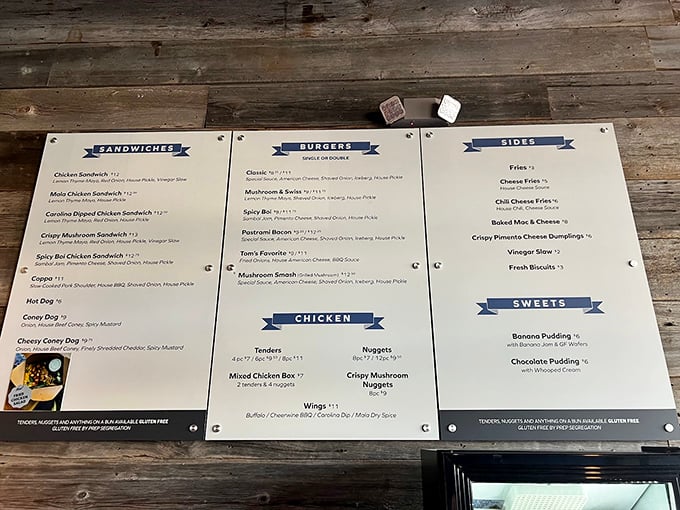 The menu board speaks volumes: focused, purposeful, and promising burger nirvana without overwhelming you with endless options.