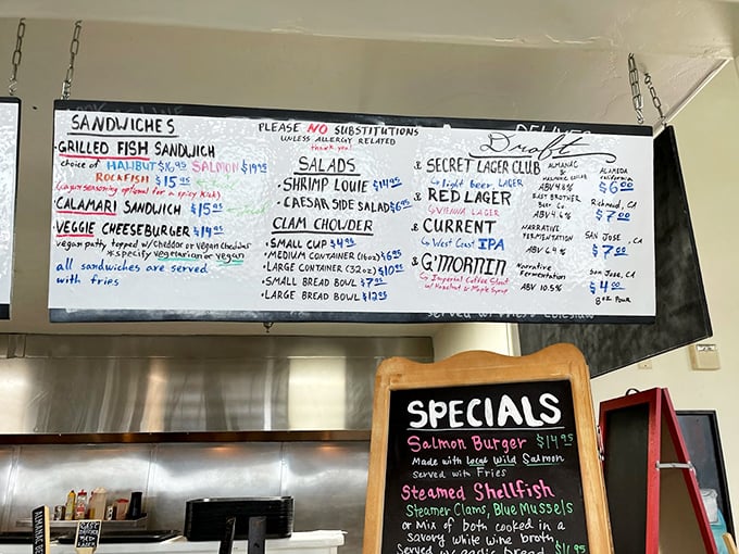 This handwritten menu board is seafood's greatest hits album&mdash;each entry a chart-topper that makes decision-making deliciously difficult.
