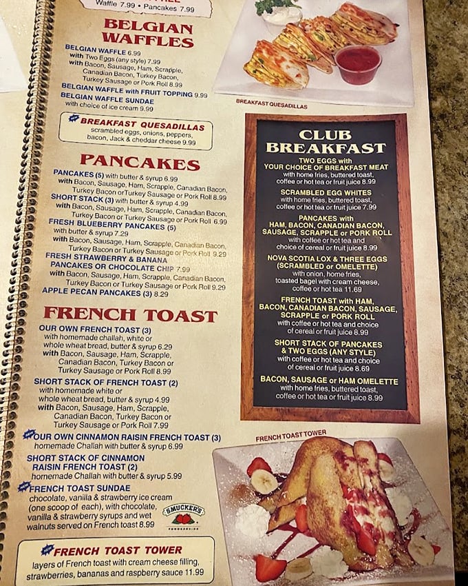The menu reads like a love letter to American comfort food. Choosing between Belgian waffles and French toast is like picking a favorite child.