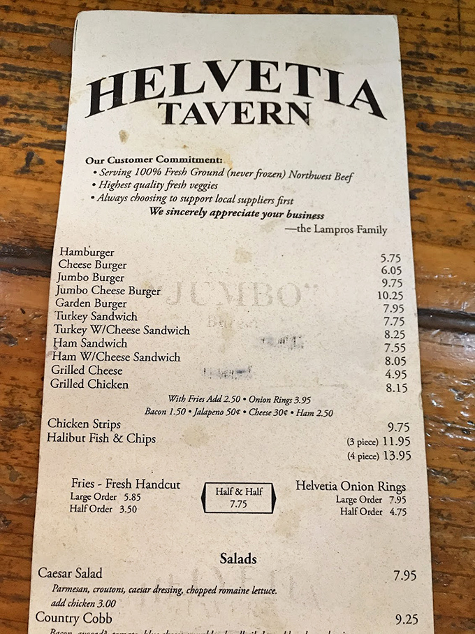 A menu that doesn't need fancy fonts or flowery descriptions&mdash;just the straightforward promise of fresh Northwest beef and handcrafted goodness.