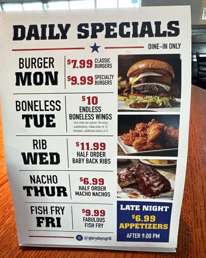 The daily specials board reads like a roadmap to happiness. Wednesday's ribs are the North Star guiding hungry travelers home.