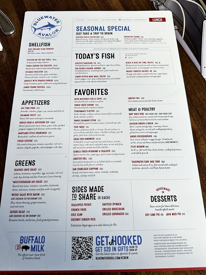 A menu that reads like love poetry for seafood enthusiasts. Decision paralysis has never been so delicious&mdash;or so justified.