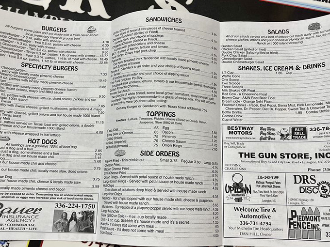 A menu that reads like poetry for the perpetually hungry soul seeking comfort food perfection.