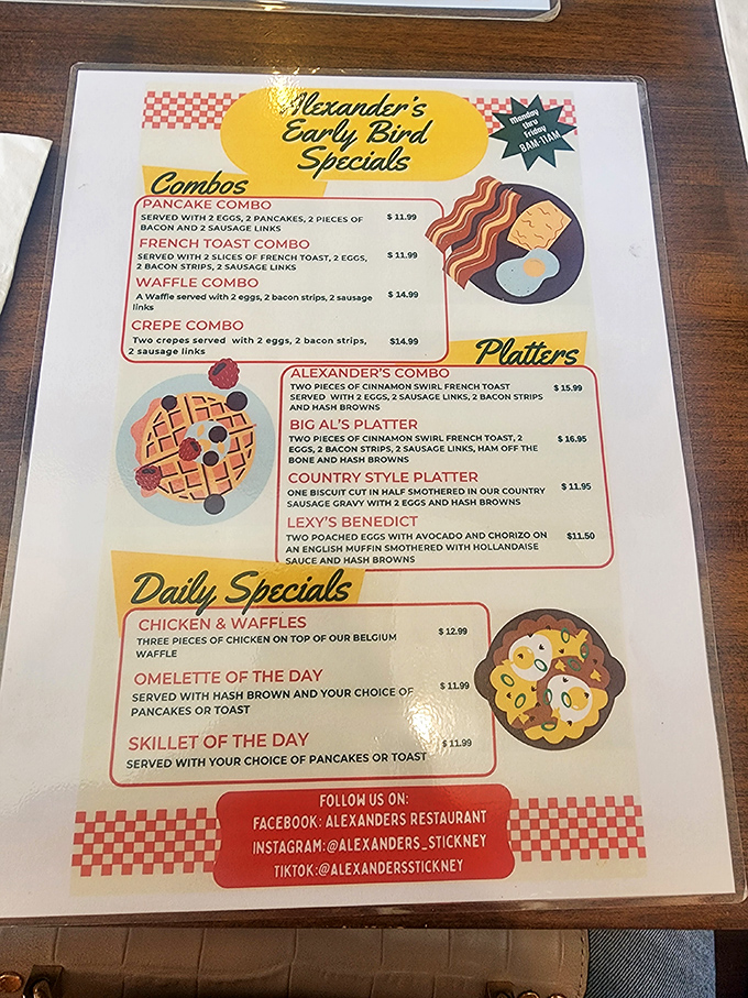 The Early Bird menu isn't just a collection of specials&mdash;it's a roadmap to happiness with combos that solve life's greatest morning dilemma: sweet or savory?