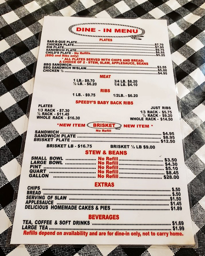 A menu that gets straight to the point—no fancy descriptions needed when the food speaks this eloquently for itself.