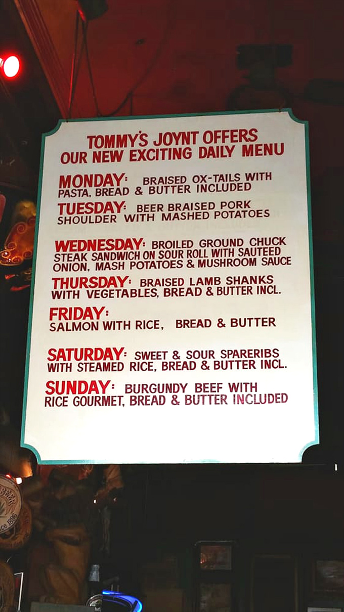 The daily specials board reads like comfort food poetry&mdash;braised oxtails on Monday, beer-braised pork on Tuesday, each day bringing its own hearty tradition.