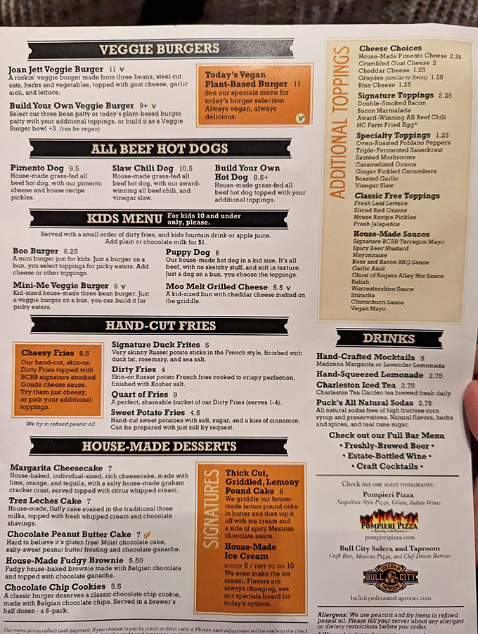 A menu that reads like a love letter to burger enthusiasts, with options ranging from classic beef to inventive veggie creations that might convert even die-hard carnivores.