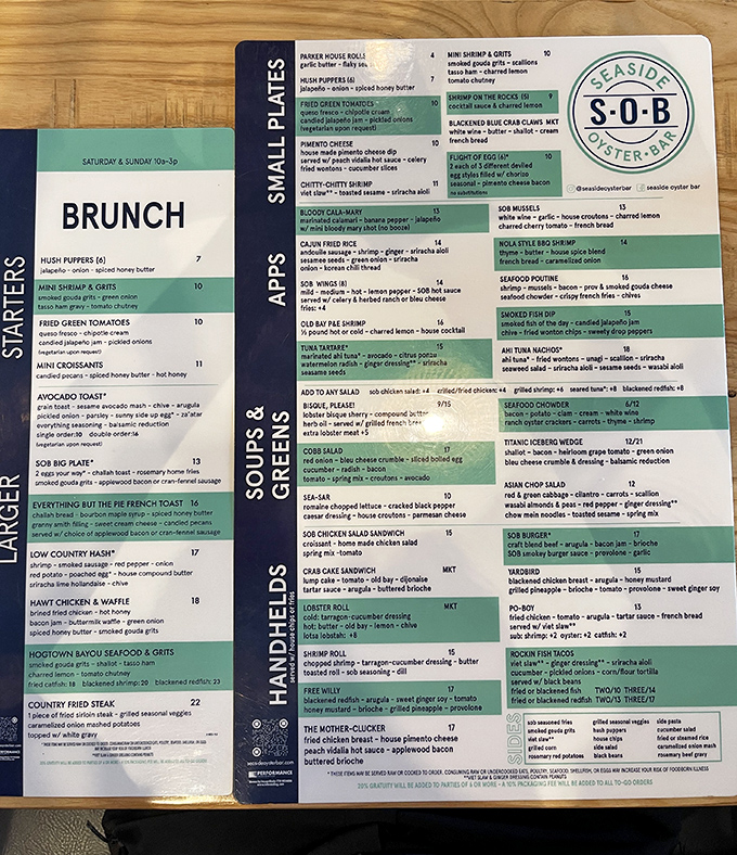 A menu that reads like a love letter to the ocean. From brunch favorites to seafood classics, each dish promises a maritime adventure without the seasickness.