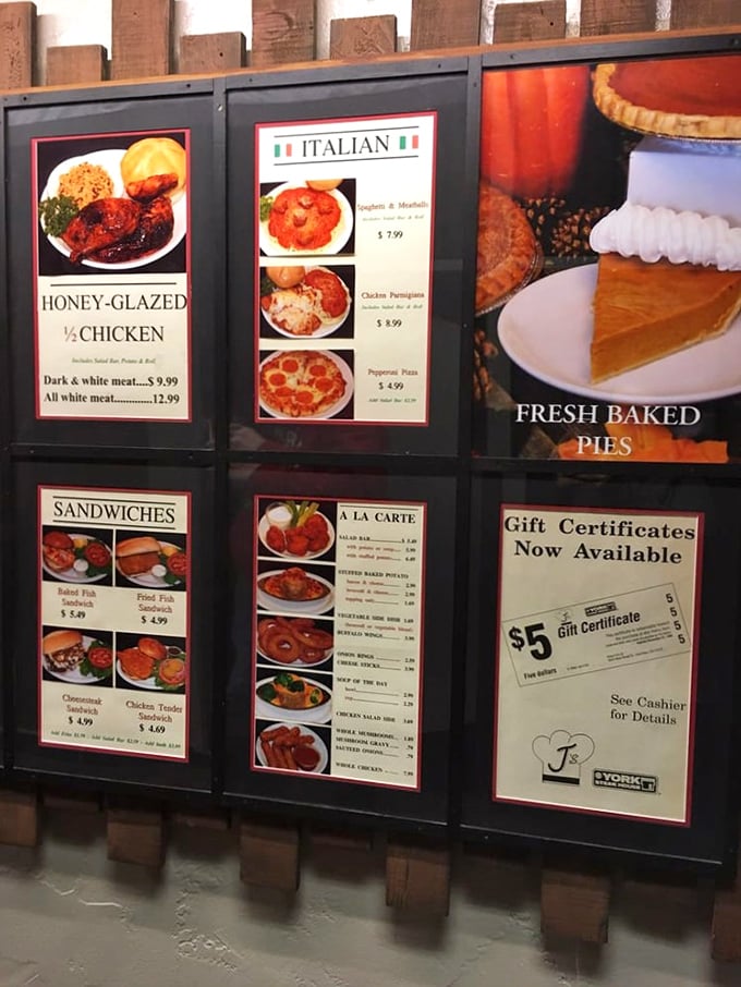 From honey-glazed chicken to fresh pies, this menu proves variety is the spice of steakhouse life.