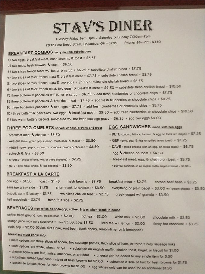 A menu that reads like poetry to the hungry. No fancy descriptions needed when the food speaks this eloquently for itself.