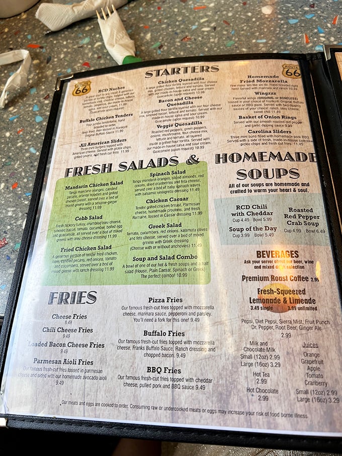 This isn't just a menu&mdash;it's a roadmap to happiness. From RCD Nachos to Buffalo Fries, each item promises a delicious detour from your diet plans.