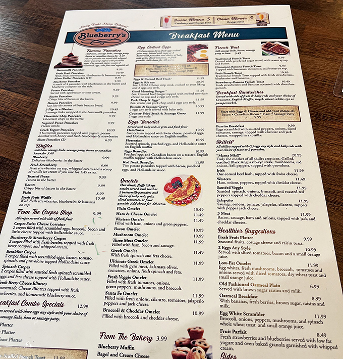 This menu isn't just reading material&mdash;it's a roadmap to breakfast nirvana with enough options to require multiple visits.