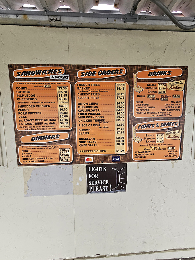 This menu isn't trying to impress food critics; it's trying to make you happy. Mission accomplished for generations.