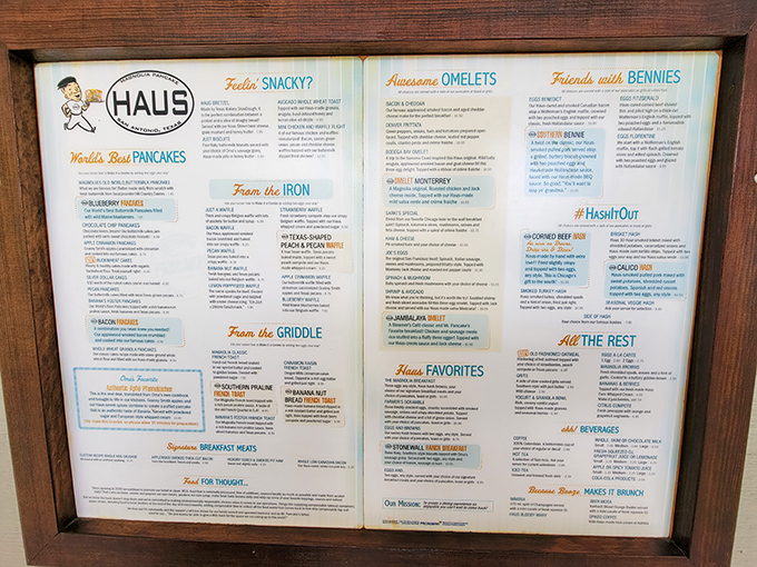 This menu isn't just a list&mdash;it's a roadmap to breakfast nirvana. Study it like you're cramming for the most delicious final exam ever.