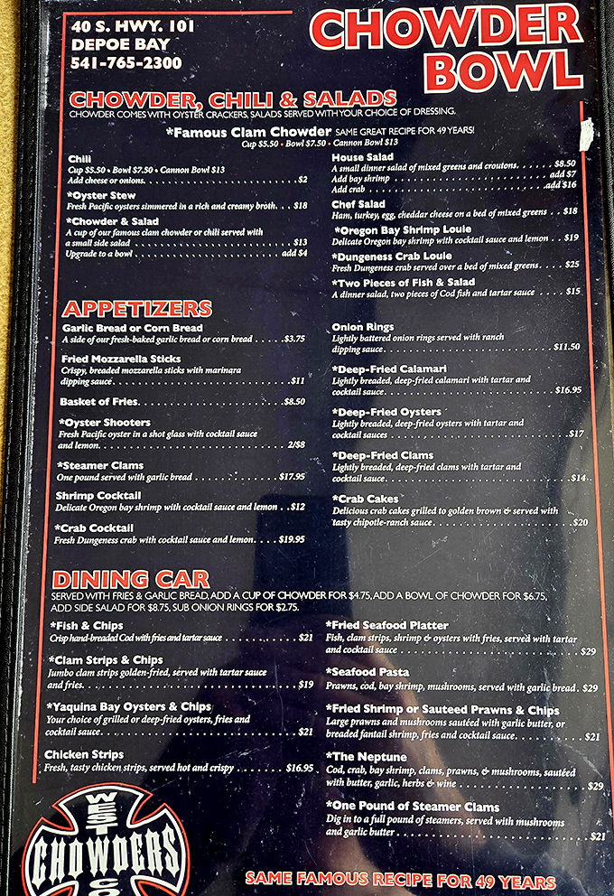 A menu that hasn't changed its famous chowder recipe in over 40 years&mdash;when something works this well, why mess with perfection?