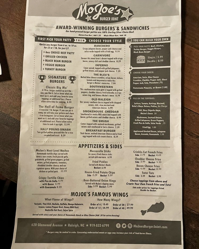 Decision paralysis has never been so delicious. MoJoe's menu offers endless possibilities for burger perfection, from classic to creative.