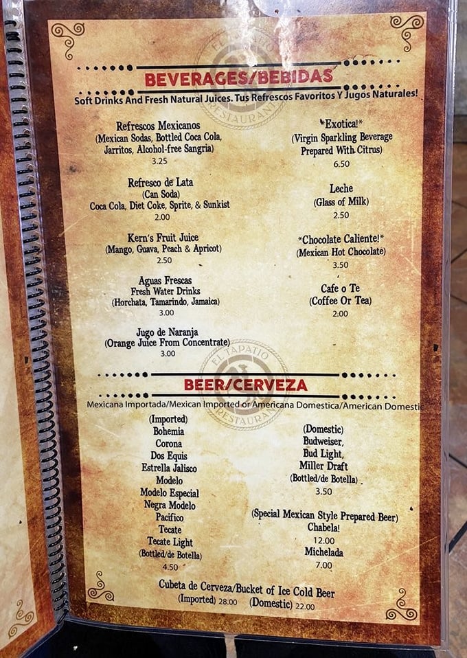 The beverage menu reads like a liquid tour of Mexico. From horchata to micheladas, your thirst doesn't stand a chance.