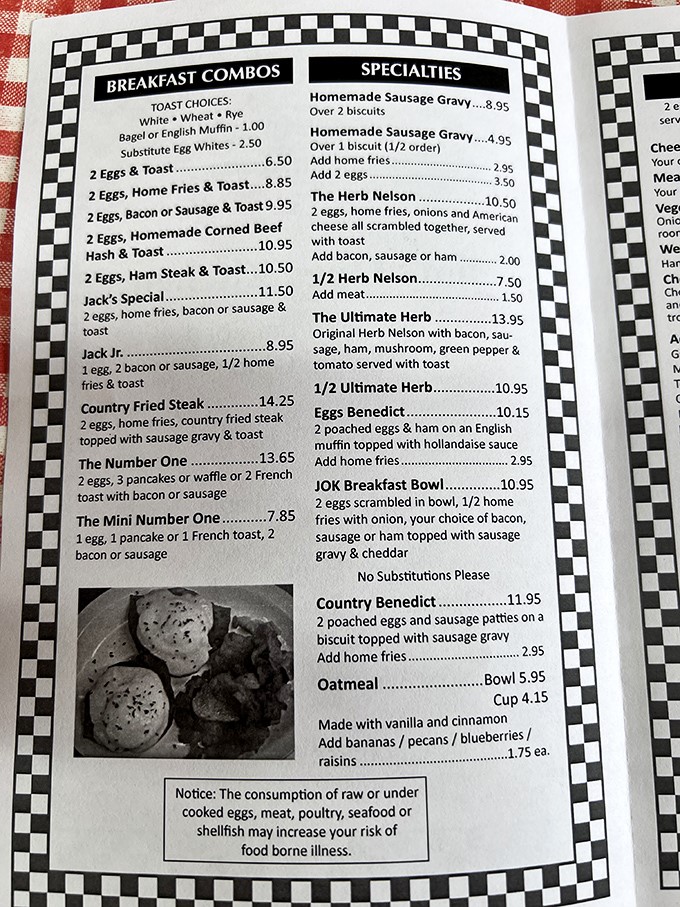 The menu reads like a love letter to breakfast classics. The Herb Nelson might just change your morning philosophy forever.