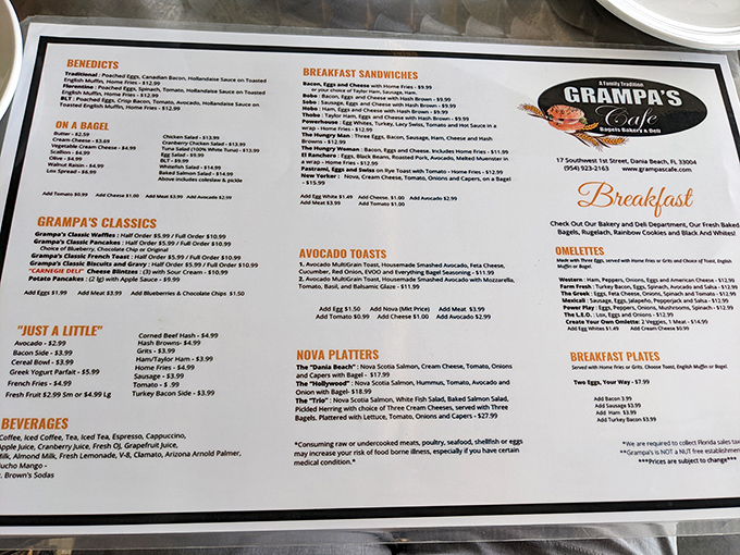 The menu at Grampa's reads like a love letter to breakfast classics. Decision paralysis has never been so delicious.