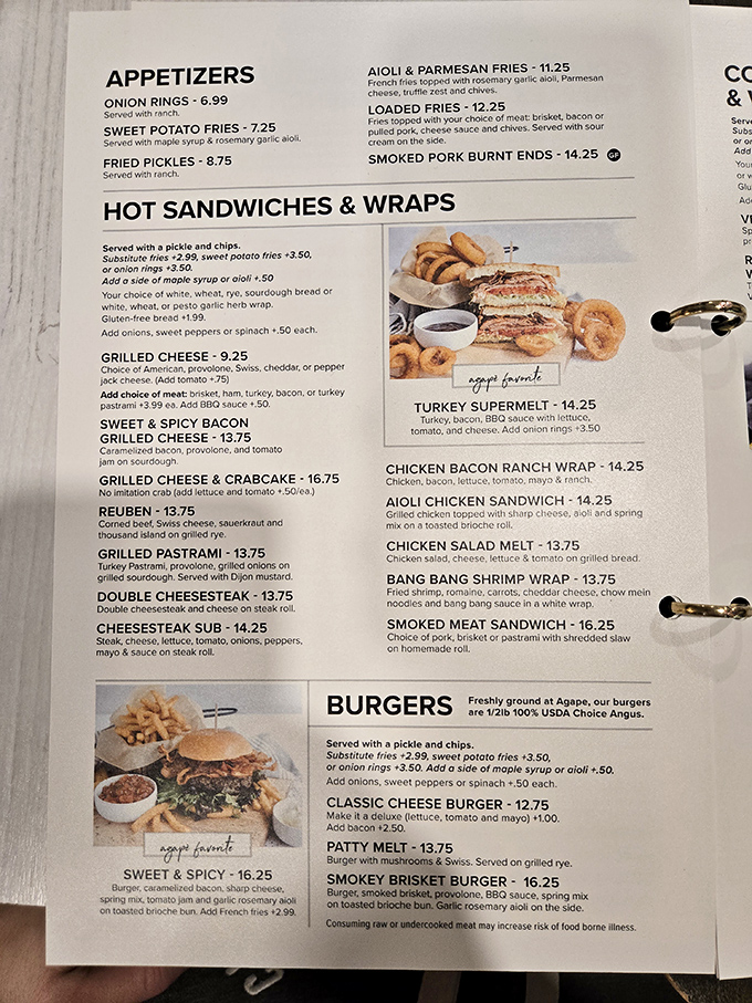 A menu that reads like a love letter to comfort food. From loaded fries to smoked meat sandwiches, each option promises satisfaction without pretension.