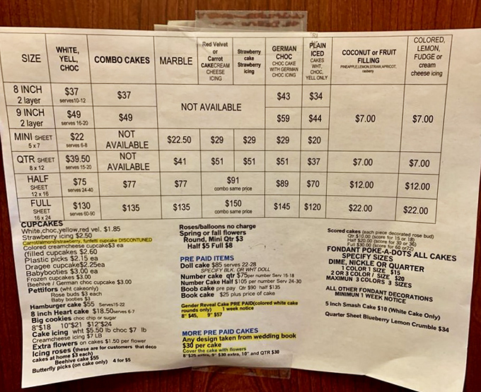 The menu board tells a sweet story of possibilities, from layer cakes to cookies, each with its own devoted following among Columbus residents.