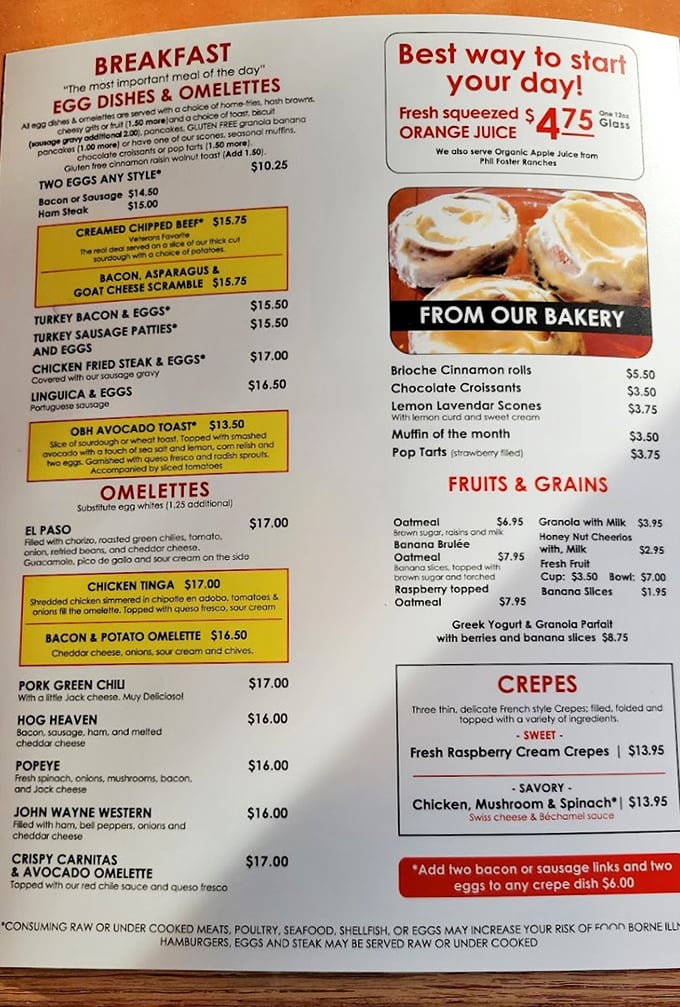 This isn't your typical diner menu &ndash; it's a breakfast bible filled with enough options to keep you coming back.