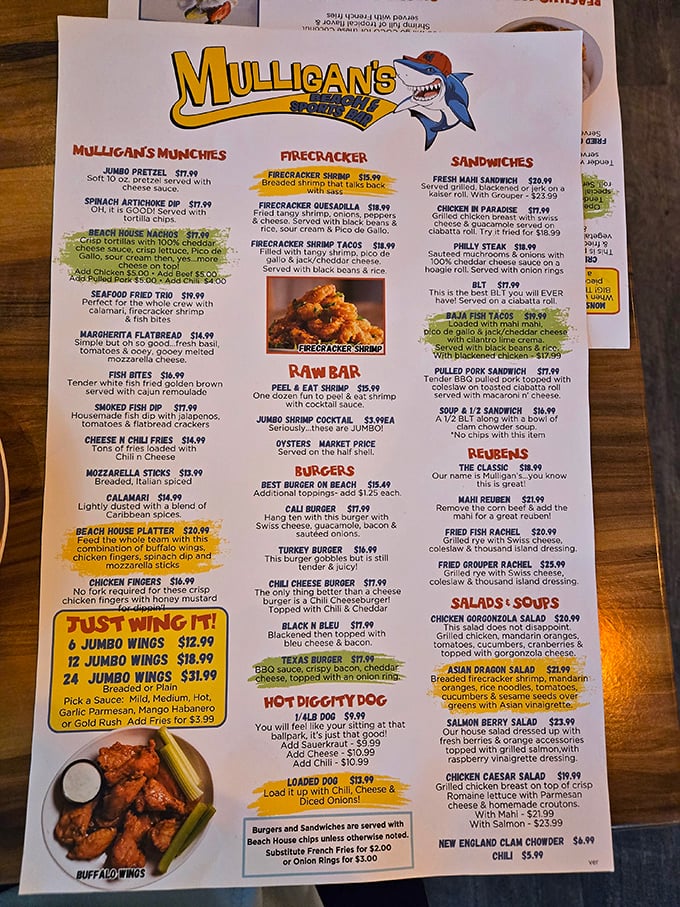 This menu reads like a seafood lover's diary, complete with all the delicious plot twists.