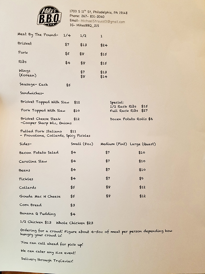 This menu isn't just a list&mdash;it's a roadmap to happiness. The brisket cheesesteak with Cooper Sharp might be the most Philadelphia thing since Rocky ran those steps.