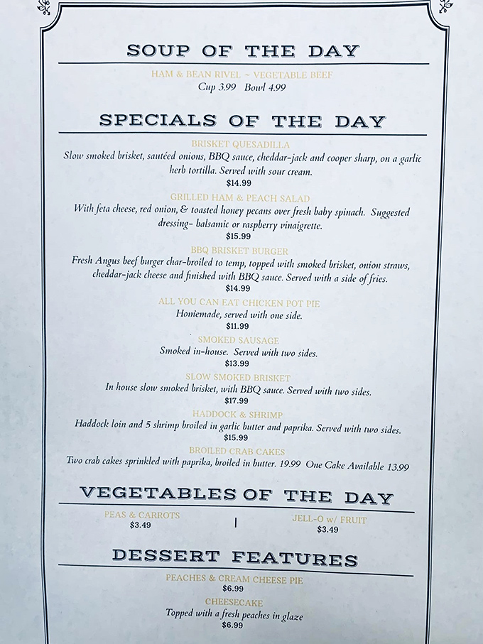 The menu reads like a love letter to comfort food&mdash;each special promising the kind of satisfaction that makes you plan your next visit.