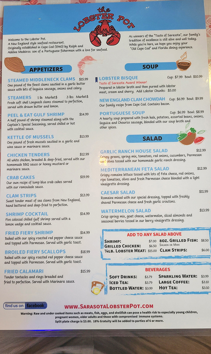 The menu reads like a love letter to seafood enthusiasts. Each description promises oceanic delights that make choosing just one dish the day's hardest challenge.