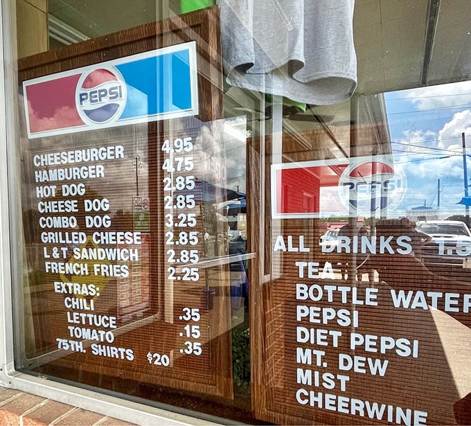 A menu so straightforward it makes haiku poetry look complicated. The essentials of happiness, spelled out in white letters.