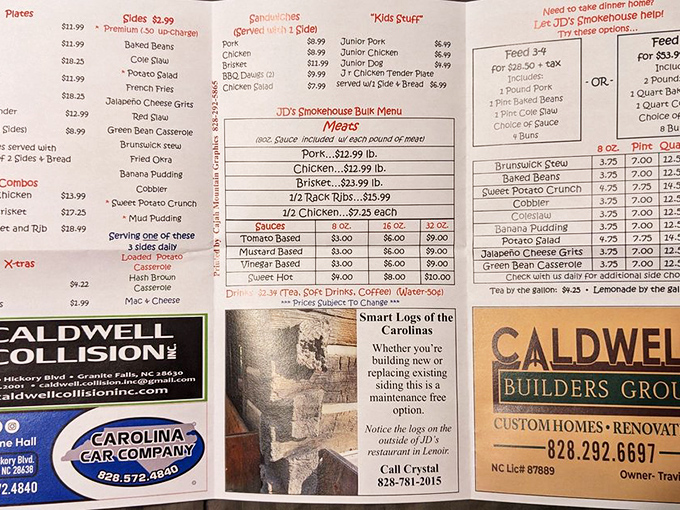 A menu that reads like a love letter to Carolina barbecue traditions. Decision paralysis has never been so delicious.