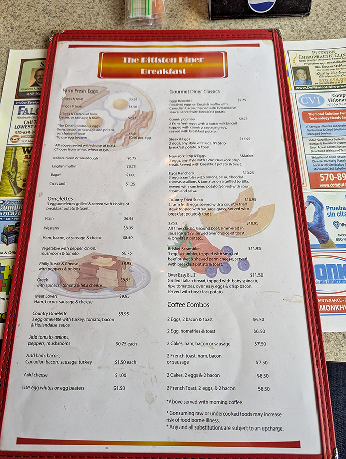 This menu isn't just a list of food&mdash;it's a roadmap to happiness with directions to everything from fluffy omelets to country combos.