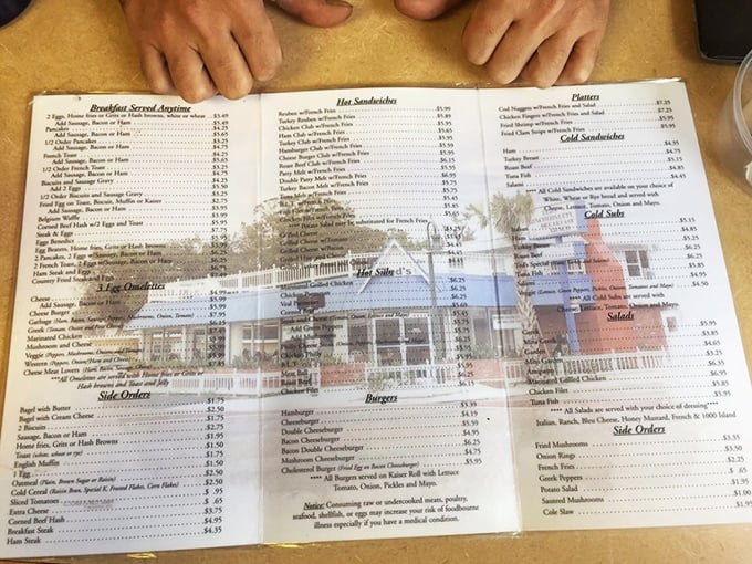 The menu at Ted's reads like a love letter to American comfort food classics, with each page promising delicious possibilities.