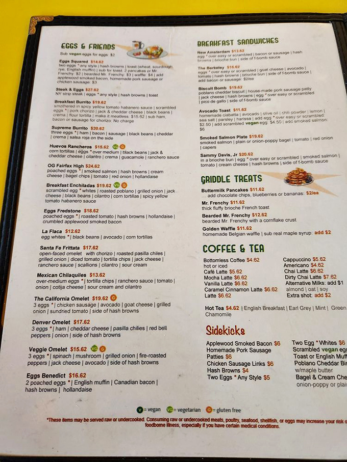 The menu reads like a love letter to breakfast, with enough options to satisfy both the decisive diner and those paralyzed by delicious possibilities.